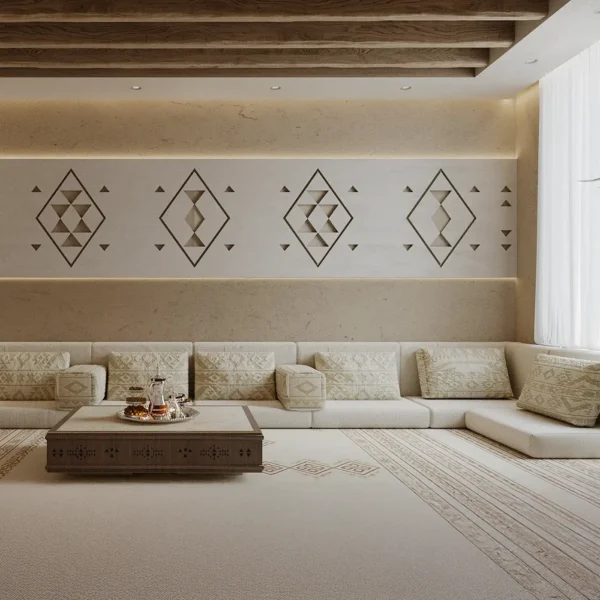 Noor Traditional Majlis Seating Set – Custom Luxury Floor Sofa ...